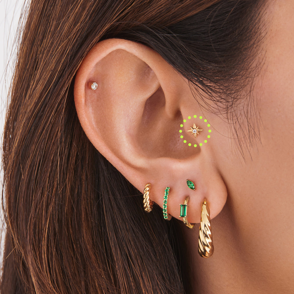 14K Twinkle Star Flatback Stud – Studs