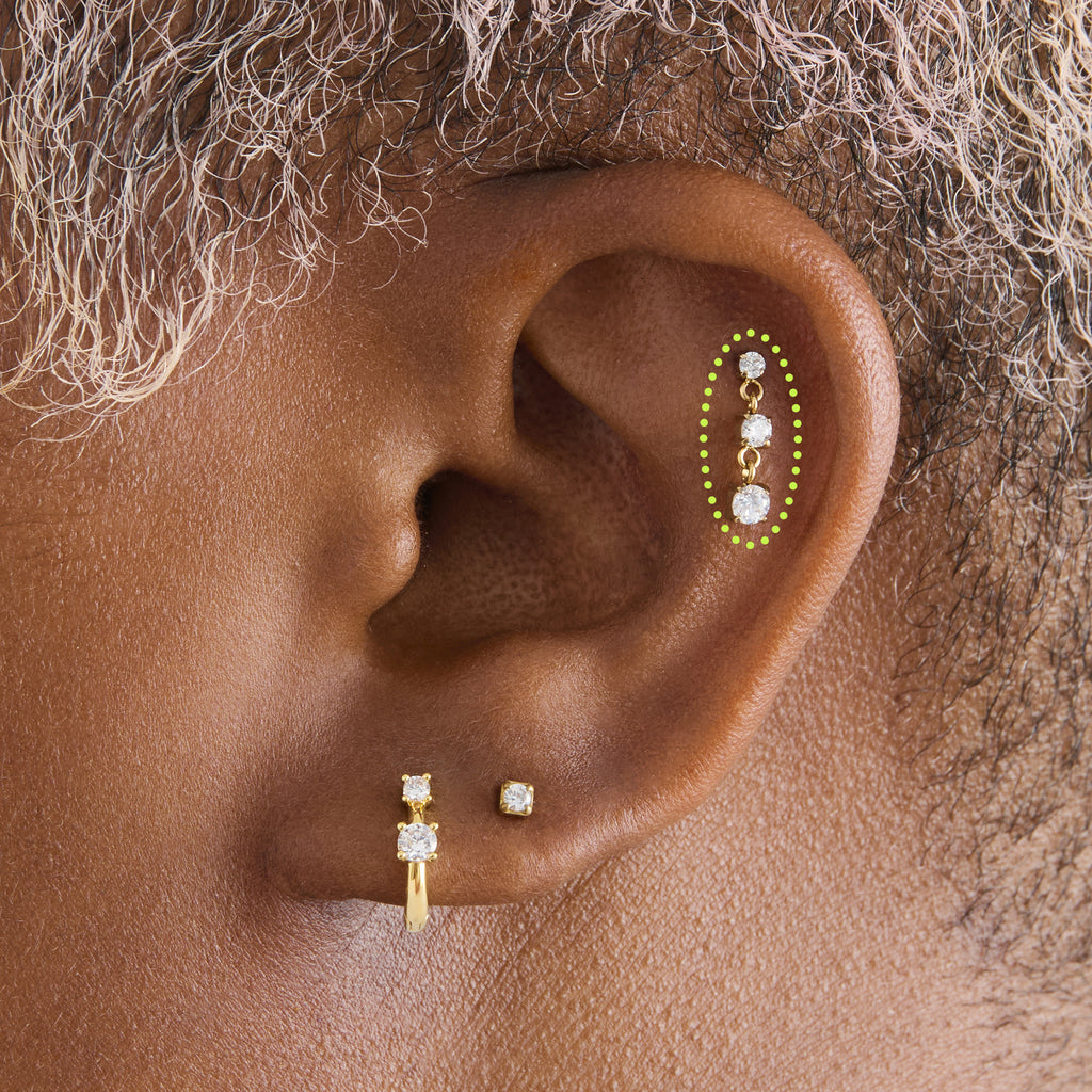 CZ Drip Flatback Stud – Studs